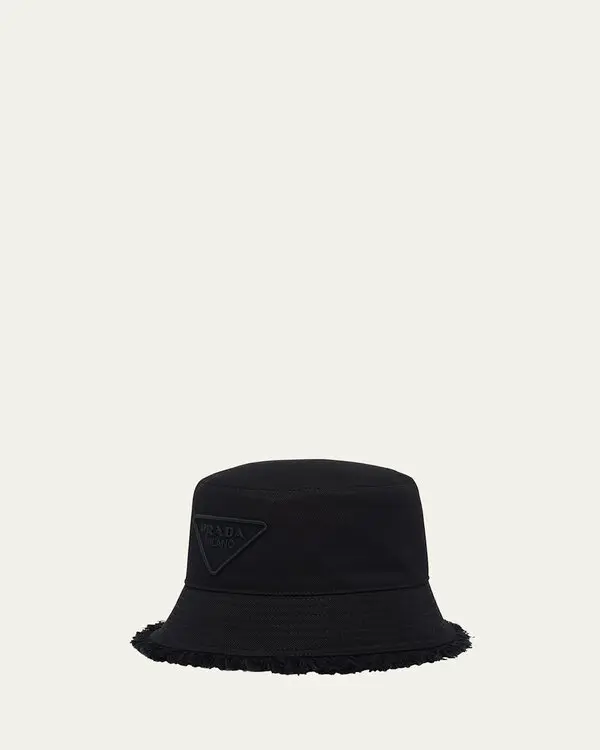 PRADA フリンジバケットハット 24SS】新作 リバーシブル プリント バケットハット ◇プラダ