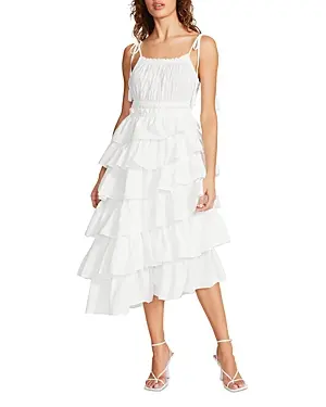 steve madden ladies tiered midi dress Steve Madden Ladies' Tiered Lightweight Midi Dress Blue Size XS