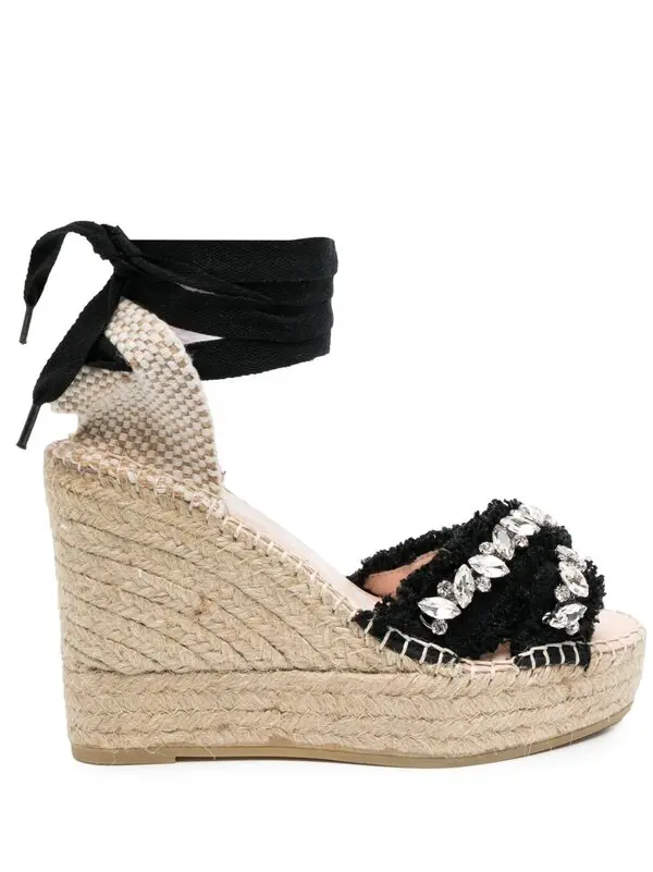 Manebí 110mm Crystal-embellished Wedge Espadrilles