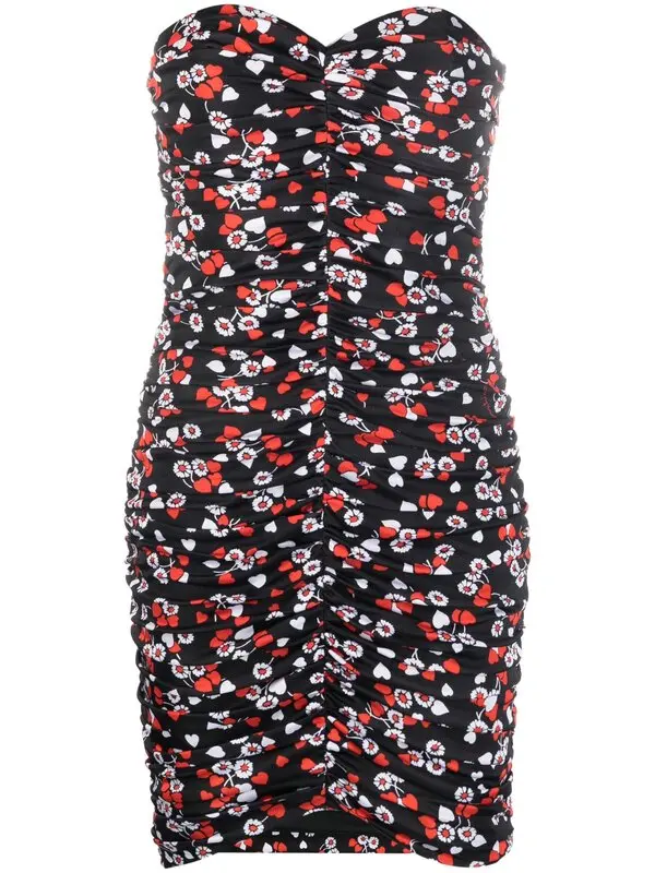 Moschino Floral-print Strapless Minidress