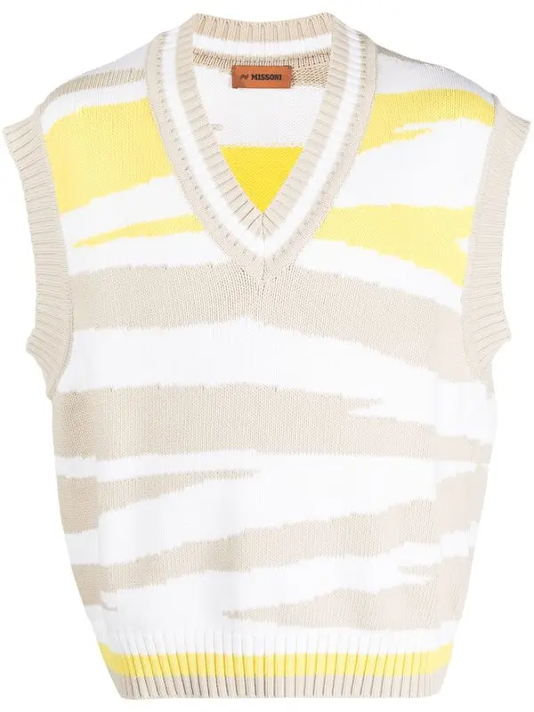 Missoni Knitted Zebra-print Vest