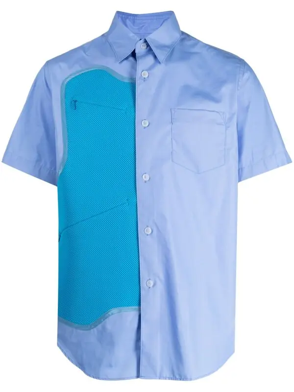 FUMITO GANRYU Mesh-panel Short-sleeve Shirt