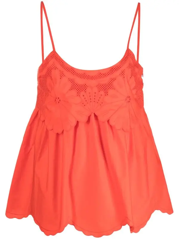 TWINSET Broderie Anglaise Poplin Top