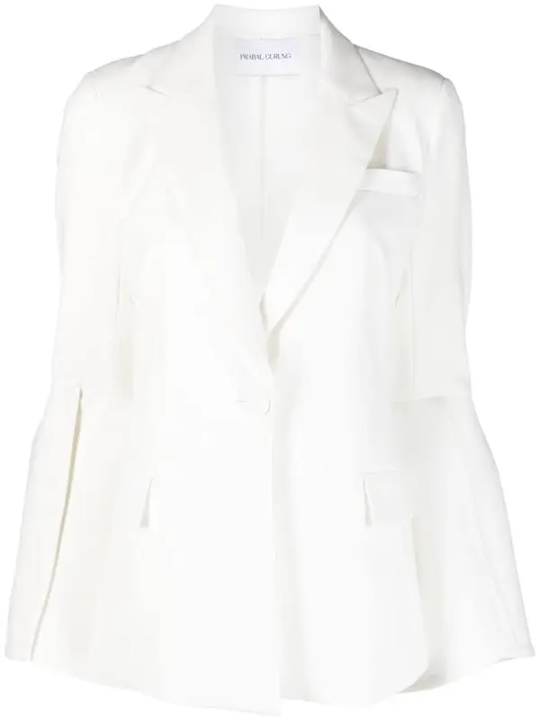 Prabal Gurung Slit-sleeve Blazer - White