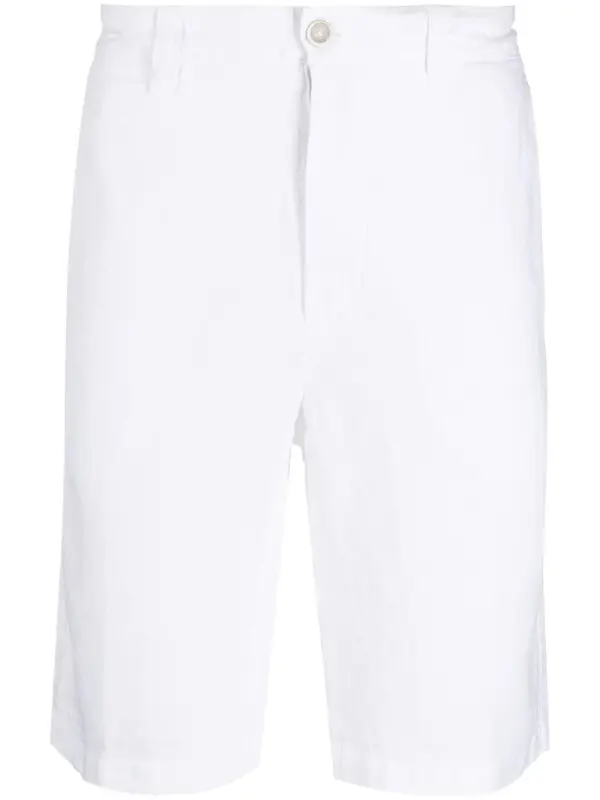 120% Lino Linen Bermuda Shorts - White