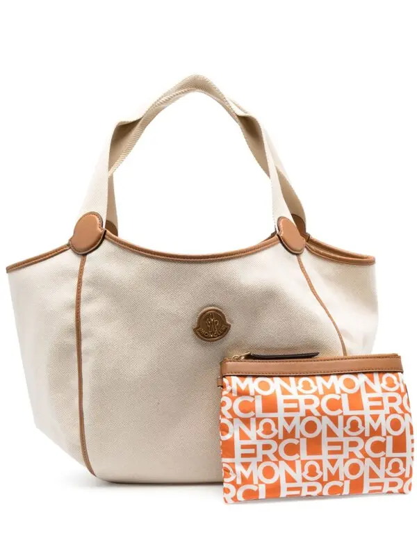 Moncler Nalani Canvas Tote Bag - Neutrals