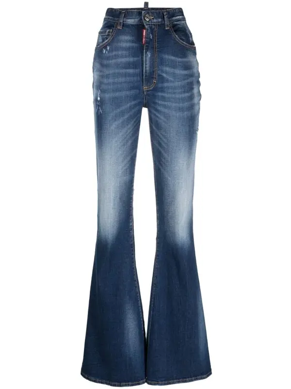 Dsquared2 Flare Washed Denim Pants
