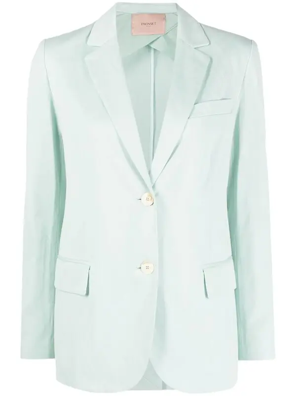TWINSET Plain Single-breasted Blazer - Green