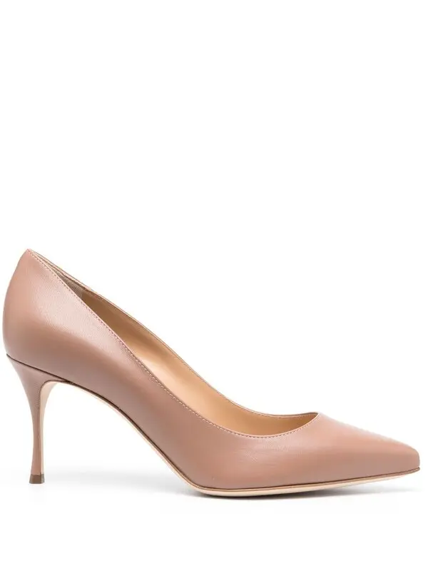 SERGIO ROSSI Godiva 75mm Pointed Toe Pumps - Neutrals