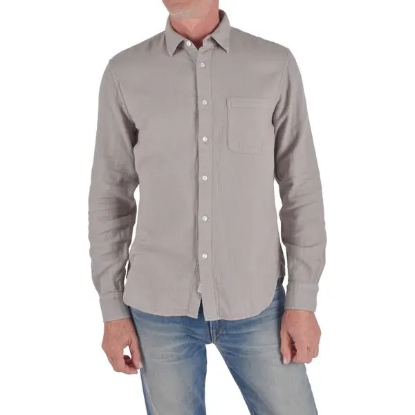 HIROSHI KATO The Ripper Waffle Button-up Shirt - Sand Gray