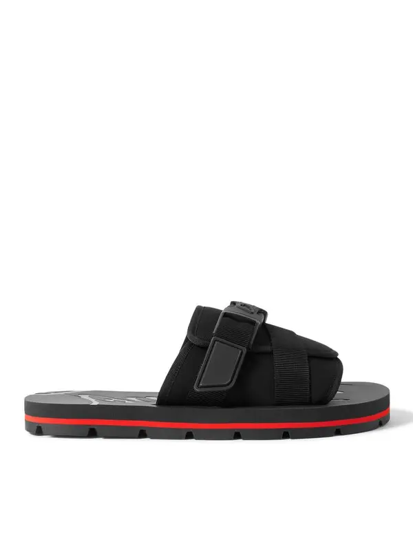 CHRISTIAN LOUBOUTIN Siwa Buckled Neoprene Slides