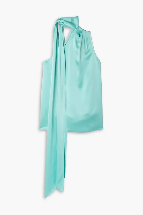 Lapointe One-shoulder Draped Satin Top