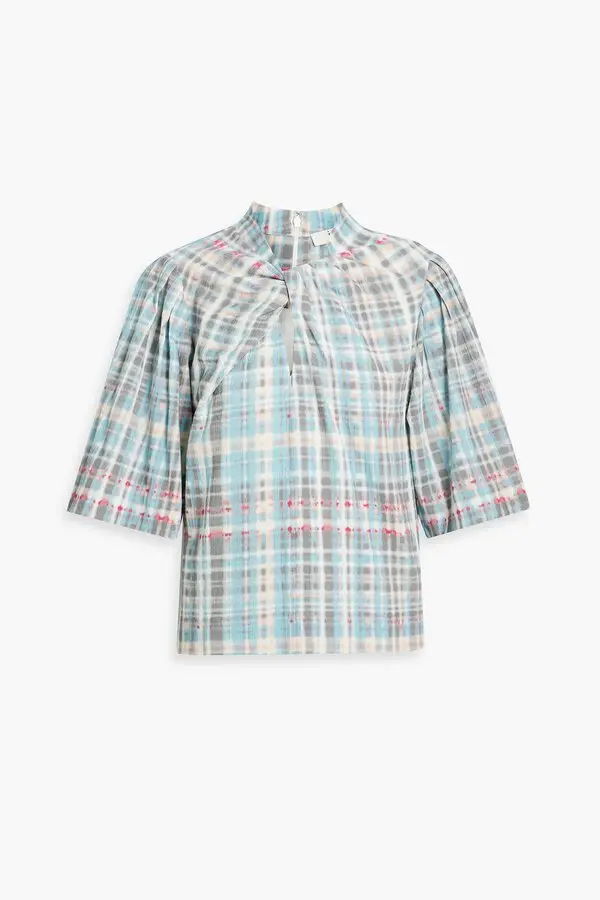 Joie Lyell Twist-front Printed Top - Sky Blue