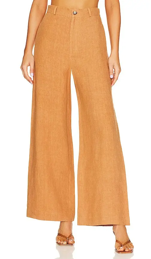 Bardot Enya Linen Pant - Camel