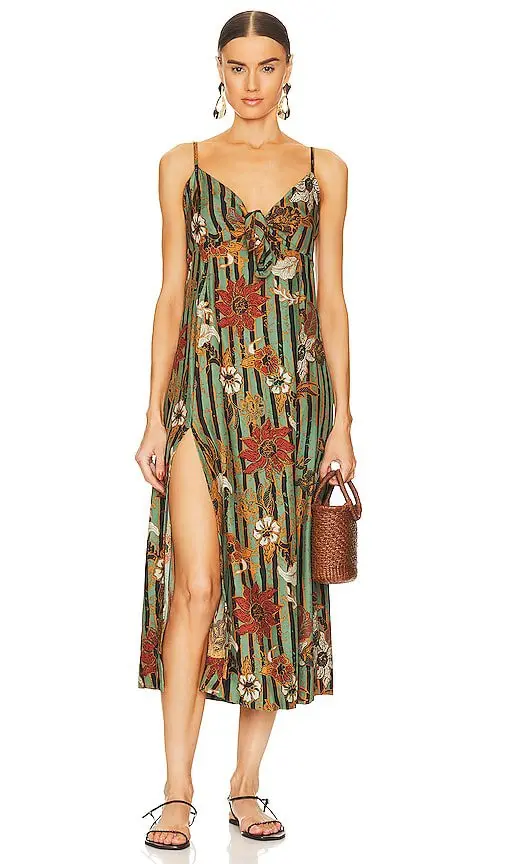 Natalie Martin Sophie Dress In Green In Sunflower Stripe Moss Green - 40%  Off | Editorialist