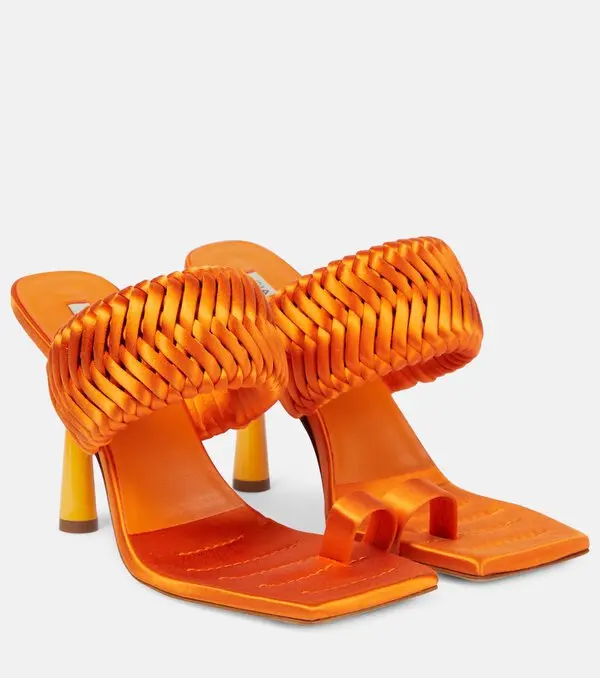 GIA BORGHINI Rosie 1 Satin Sandals - Orange
