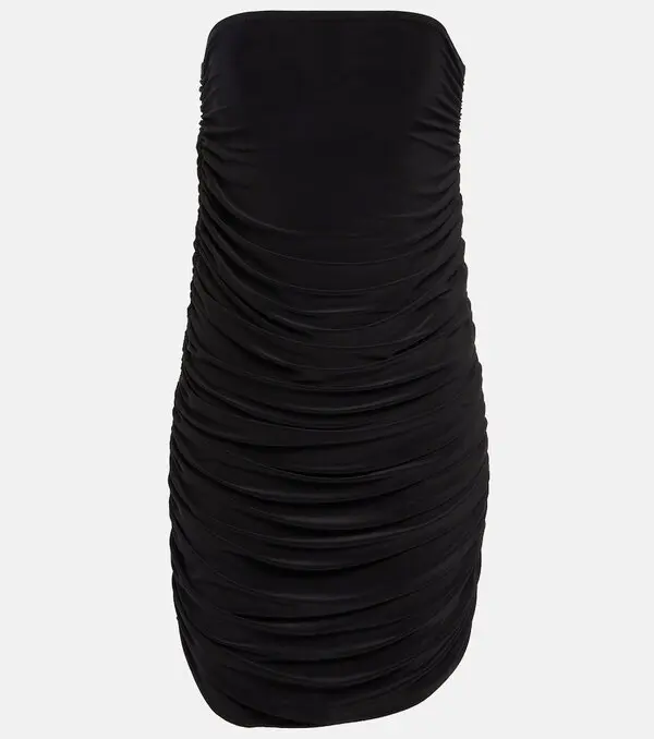 Norma Kamali Shirred High-rise Midi Skirt