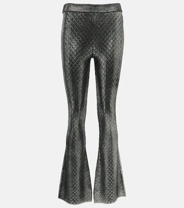 Rabanne Metallic High-rise Flared Pants