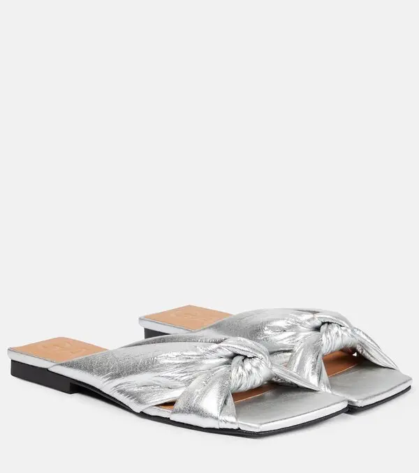 GANNI Metallic Padded Sandals