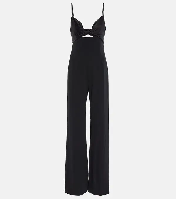 Galvan Prism Satin-trimmed Crêpe Jumpsuit