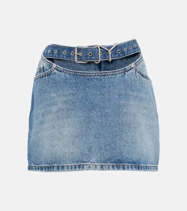 Y/project Cut-out Denim Miniskirt - Blue