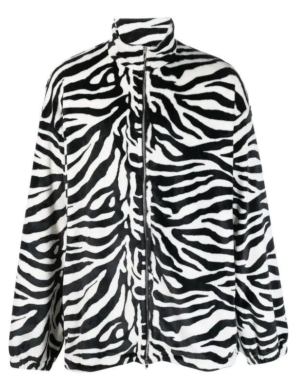 Vetements Zebra-pattern Zip-up Coat