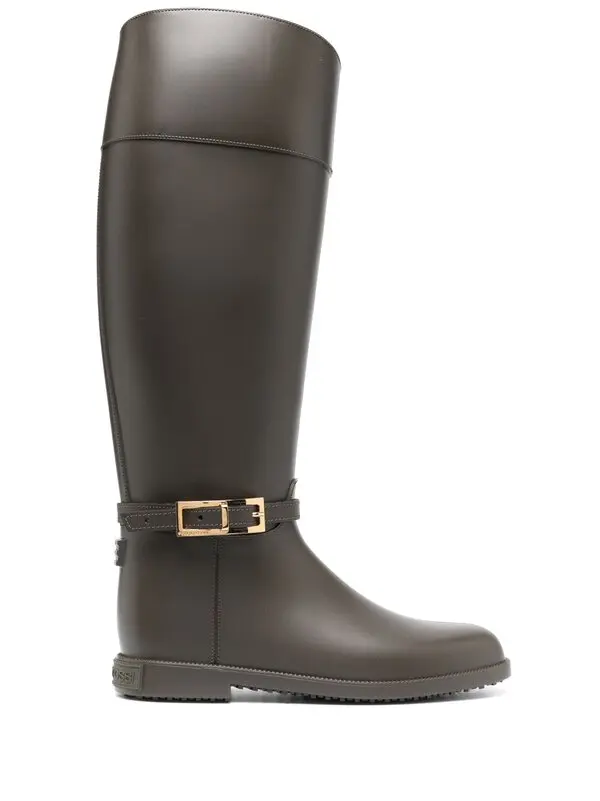 SERGIO ROSSI Buckle-detail Boots - Green