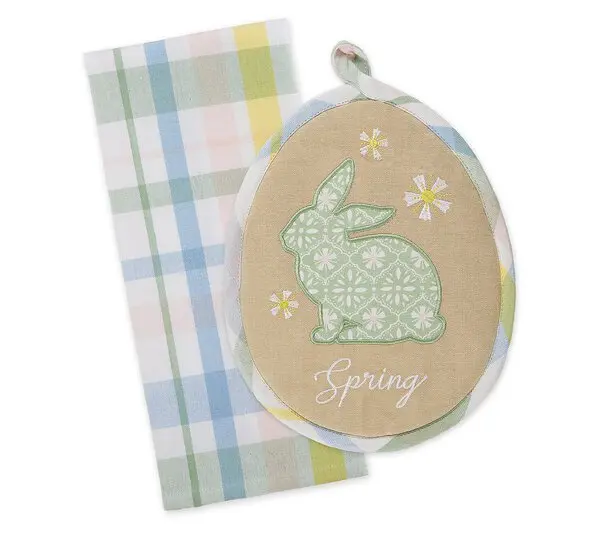 DESIGN IMPORTS Garden Bunny 2-piece Potholder G Ft Set