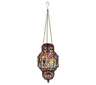 EVERGREEN Height Metal Solar Hanging Lantern With Beads - One-color ...