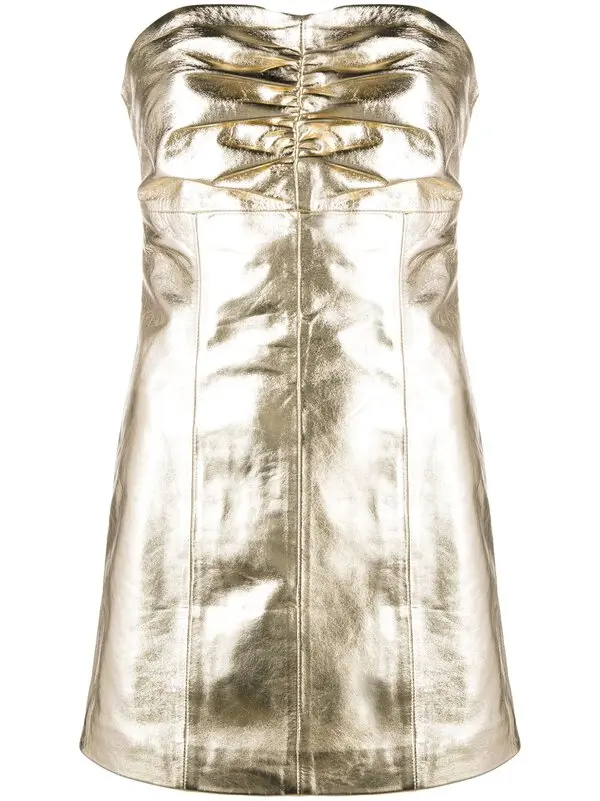MAINLESS Strapless Mini Dress - Gold