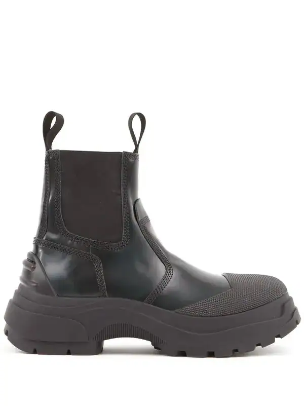 靴 Platform Ankle Boots 37 Maison Margiela Maison Margiela Alex Leather Ankle Boots In Black - 50% Off