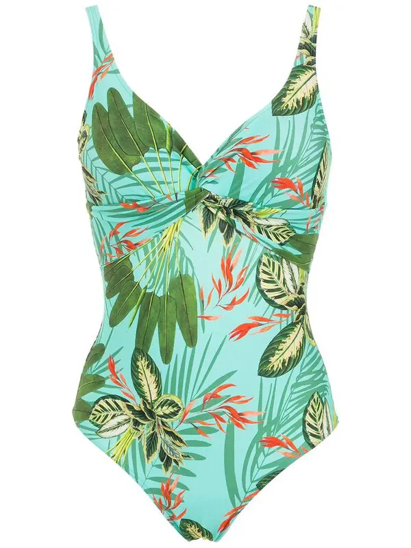 LYGIA & NANNY Adriana Tropical-print Swimsuit - Green