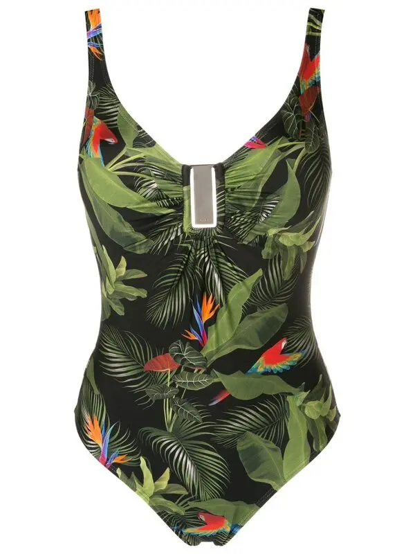 LYGIA & NANNY Mirassol Leaf-print Swimsuit