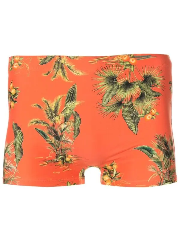LYGIA & NANNY Floral-print Swim Shorts - Orange