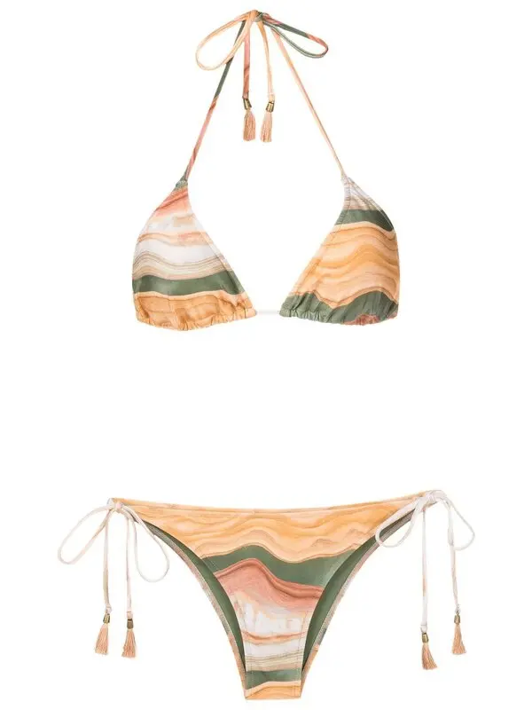 LYGIA & NANNY Maya Tassel Bikini Set - Brown