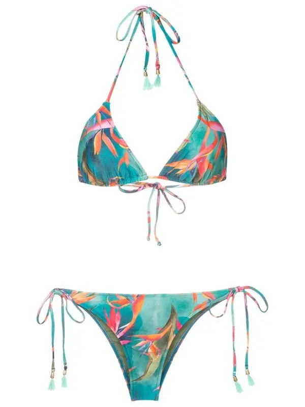 LYGIA & NANNY Floral-print Adjustable Bikini Bottoms