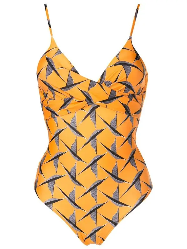 LYGIA & NANNY Bianca Crossover Front Swimsuit - Orange