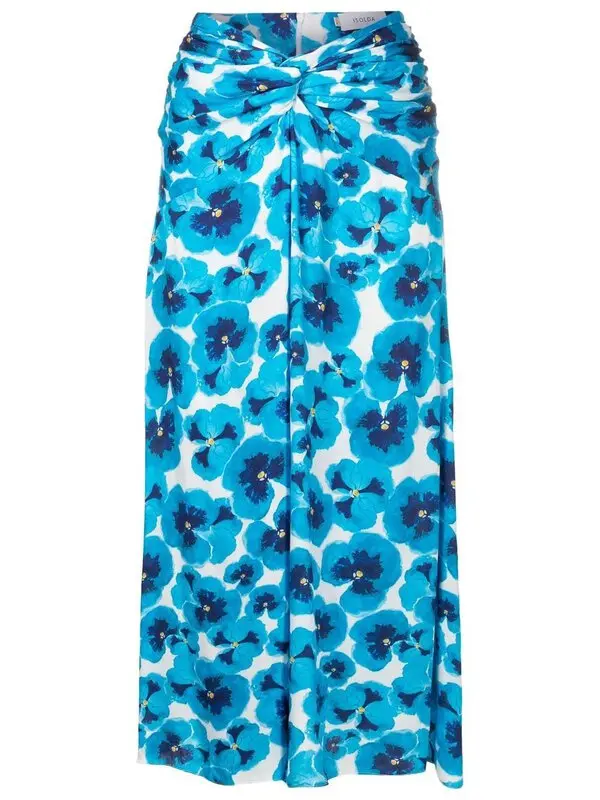 Isolda Kika Floral-print Skirt - Blue