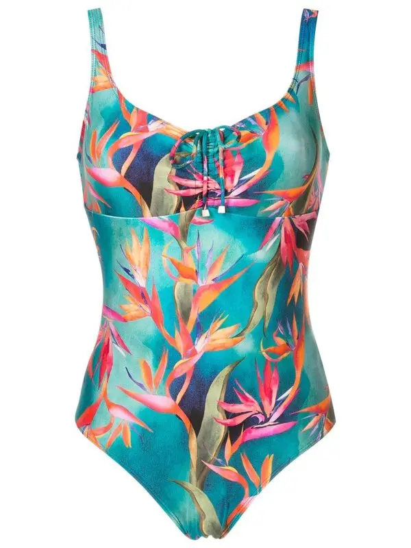 LYGIA & NANNY Floral-print One-piece Swimsuit - Blue