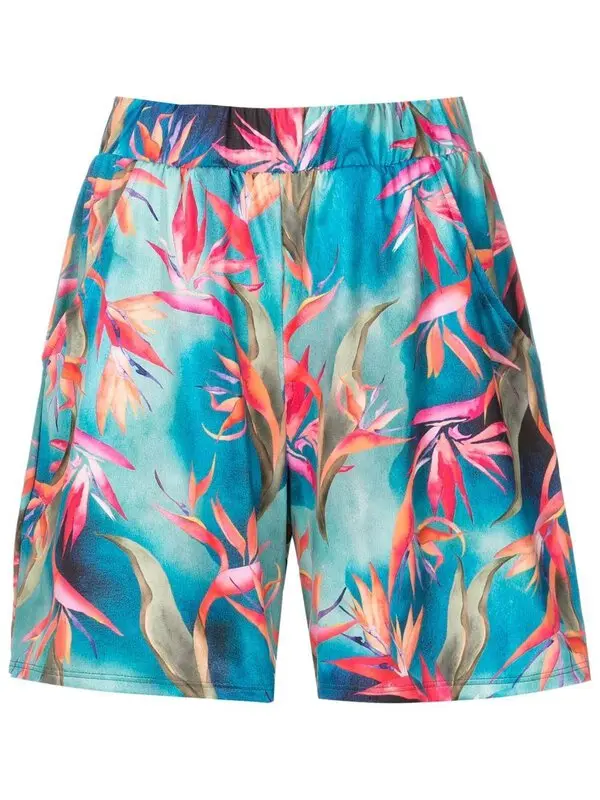 LYGIA & NANNY Iara-printed High-waisted Shorts - Green