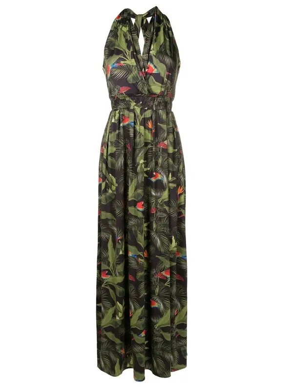 LYGIA & NANNY Venus Floral-print Maxi Dress - Grey