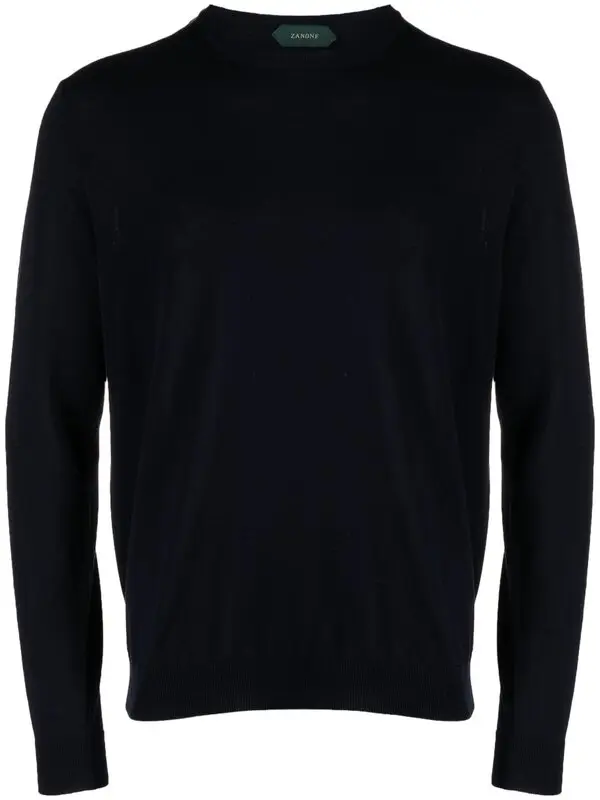 ZANONE Crew-neck Knitted Jumper - Blue