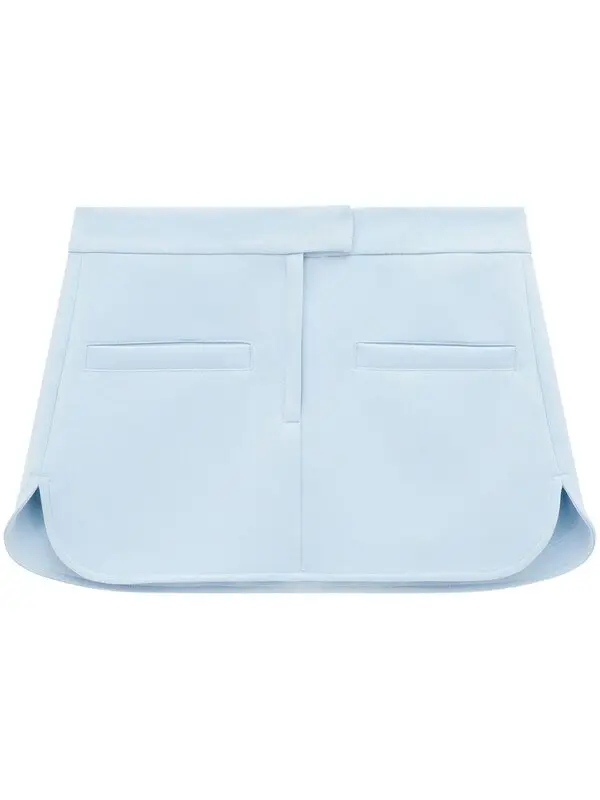 COURREGES Curved Twill Mini Skirt