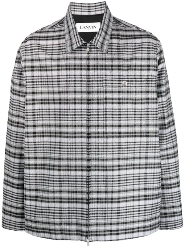 LANVIN Zip-up Checked Jacket