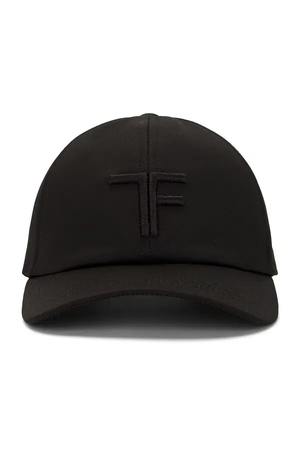TOM FORD Canvas & Leather Cap - Black