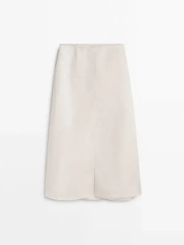 Buy Massimo Dutti Wrap Skirt Limited Edition - Cream At 60% Off ...