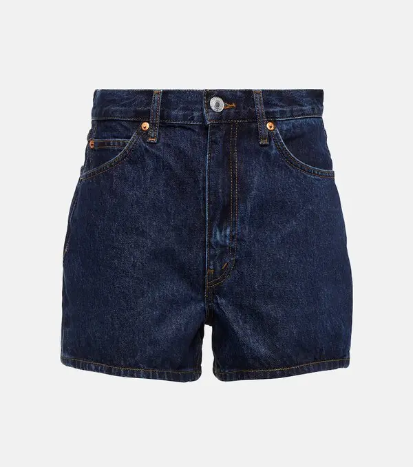 RE/DONE The Midi High-rise Denim Shorts