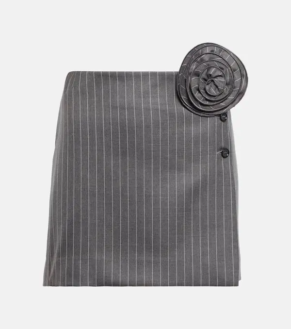 Magda Butrym Pinstripe Wool Mini Skirt