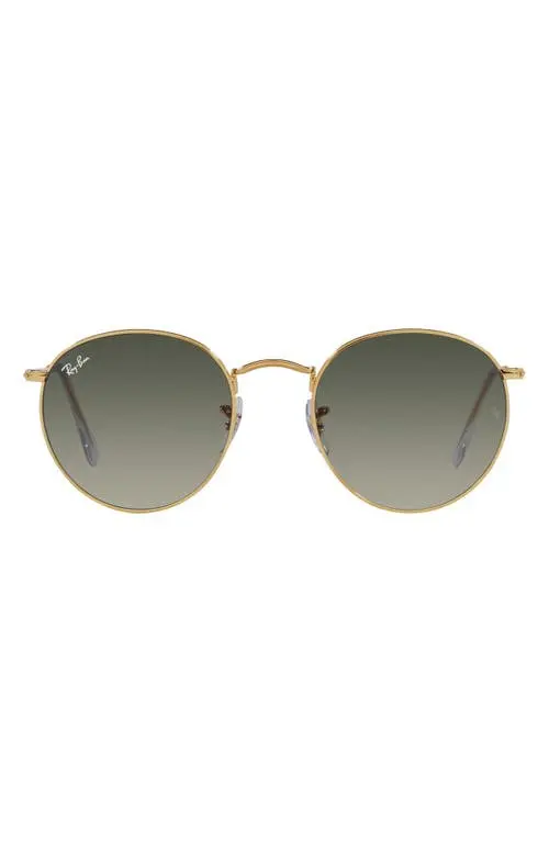 Ray-ban Icons 53mm Round Frame Sunglasses - Grey Flash
