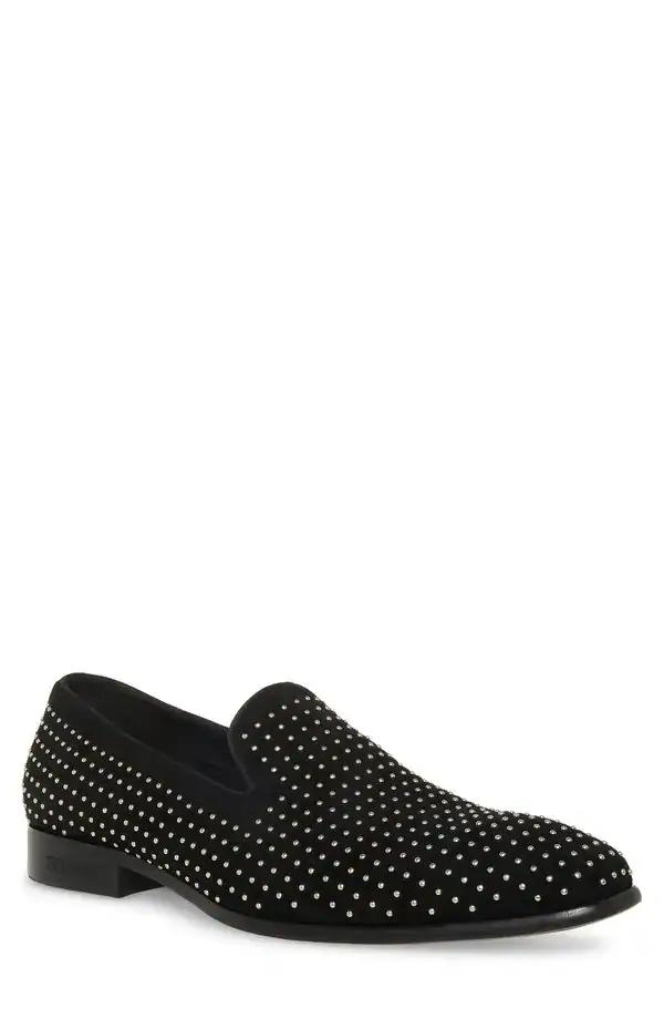 Steve Madden Bellwood Studded Loafer In Black - 75% Off  display picture 1